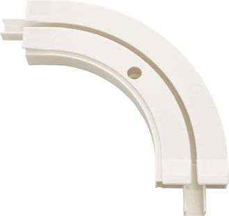 Gardinia Erkerbogen f&uuml;r Vorhangschienen-Verl&auml;ngerungen GE1 / 1-l&auml;ufige Gardinenschiene, 90&deg;-Winkel, 13,5/13,5 cm, Kunststoff, Wei&szlig;