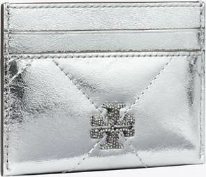 Tory Burch Damen Kira Diamond Quilt Metallic Card Case
