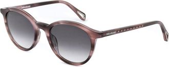 Zadig&Voltaire Femme, Accessoires, Brun, Taille: ONE Size Lunettes de Soleil en Ac&eacute;tate Marron avec Verres Gris