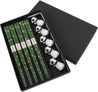 La Chineuse KOFFER UND STÄNDER FÜR BAGUETTES - PANDA - Asiatisches Ambiente