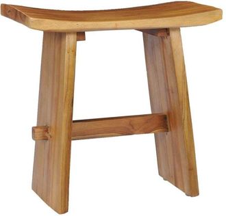 vidaXL Vidaxl - Tabouret en bois de teck massif 50x30x50 cm - Hauteur 47,5 cm - Fait main - Poids max 110 kg - Unique par ses grains