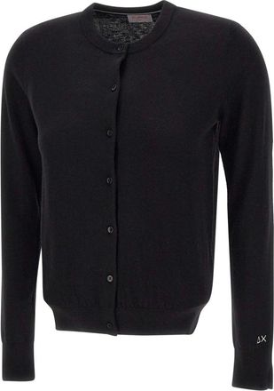 Sun 68 Femme, Pulls, Noir, Taille: 40 FR Round Neck Cardigan