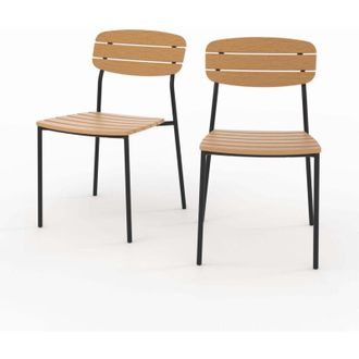 Rendez-Vous D&eacute;co Rendez-vous D&eacute;co - Lot de 2 chaises de jardin en r&eacute;sine synth&eacute;tique - taya