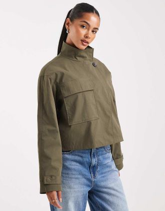 Only Trench court et asymétrique - Kaki-Vert