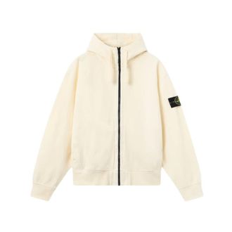 Stone Island SweaT-shirt zipp&eacute; en coton - Homme - Sweatshirts et sweats &agrave; capuche - Blanc - Taille: M