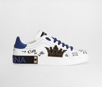 Dolce & Gabbana Portofino Leather Sneakers - Mann Sneakers Multicolor 39.5