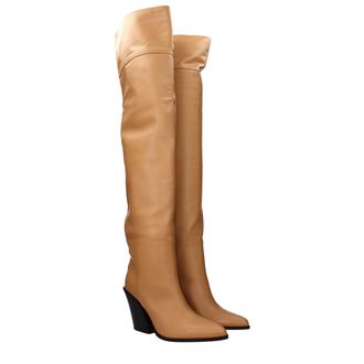 Jimmy Choo London Womens Beige Leather Ankle Boots