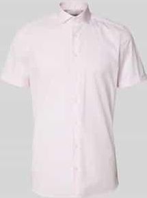 Olymp Level 5 Slim Fit Business-Hemd mit Blockstreifen und Kentkragen