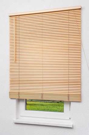 Lysel Outlet Holzjalousie 25mm in Esche in den Ma&szlig;en (B x H) 90cm * 130cm