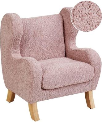 Beliani Kindersessel FARUM Boucl&eacute; Rosa