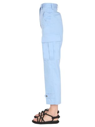 Msgm Cotton Cargo Pants - Blue