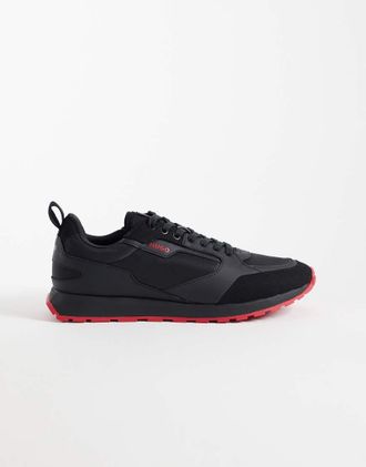 HUGO BOSS Sneaker in Schwarz mit roten Details