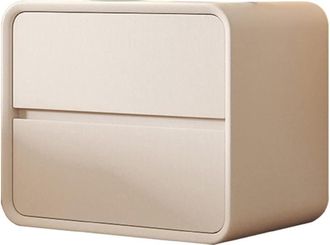 Generic Moderner Nachttisch Aus Leder Mit 2 Schubladen for Schlafzimmer, Wohnzimmer, Beistelltisch, 30 cm B X 48 cm H, Dunkelgrau(White - 1 Piece,19.5 L x 16 