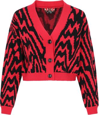 Mymo Strickjacke Frauen rot schwarz