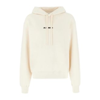 Jil Sander Logo Baumwoll-Hoodie - - Sweatshirts & Hoodies - Herren - Wei&szlig; - M
