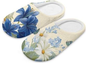 Coloranimal Chaussons de spa pour invit&eacute;s - Jetables et r&eacute;utilisables - Antid&eacute;rapants - Bout ferm&eacute;, Fleur boh&egrave;me color&eacute;e, 38.5/39.5 EU