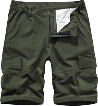 Generic 2026 Pantalon cargo pour homme Coupe ajust&eacute;e Stretch Denim Short d&eacute;chir&eacute; Skinny Jean pour homme Mode Droit Confortable Taille Flex Short, vert militai