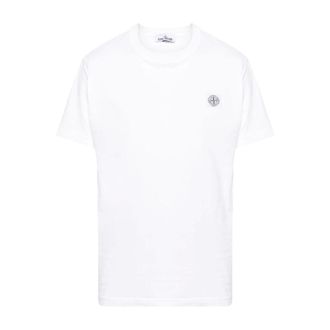 Stone Island Homme, Tops, Blanc, Taille: 2XL Stone Island T-shirts et Polos Blanc