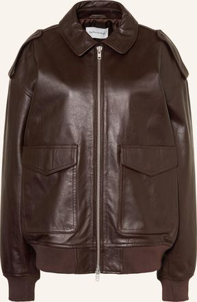 Frankie Shop Lederjacke Viper braun