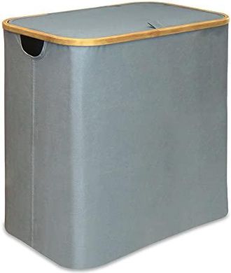 Oceanstar Oceanstar Doppelseitiger Wäschesammler mit Bambusrand