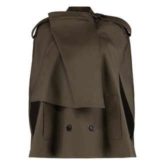Burberry Cotton Cape - - Jackets - Damen - Gr&uuml;n - L