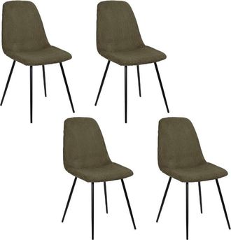 The Home Deco Factory Chaise Cotele Scott Vert - Lot De 4