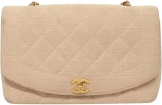 Chanel Sac &agrave; rabat Diana Vintage Pre-owned - Femme - Pre-owned - Beige - Taille: ONE Size