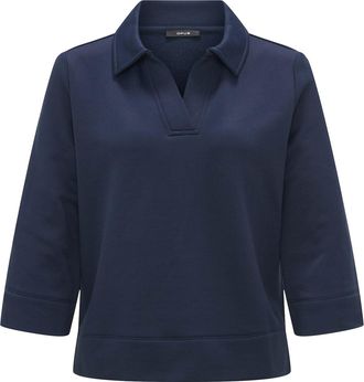 OPUS Damen Sweatshirt | Poloshirt GONUT Regular aus Baumwoll Mix Coal Blue, 42