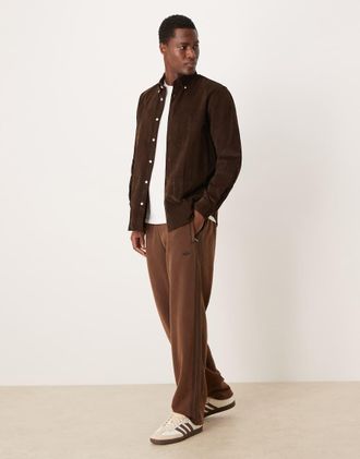 adidas Originals Pantalon de jogging large - Marron d&eacute;lav&eacute;-Brown