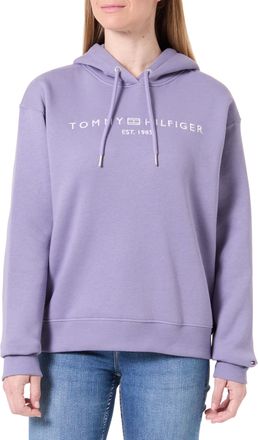 Tommy Hilfiger Damen MDRN REG Corp Logo Hoodie WW0WW43598 Pullover Hoodie, Lila, XXXL, Lila (Lavendelasche), 3XL Plus Tall