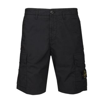 Stone Island Stretch Cotton Tela Paracadute Bermuda Shorts - - Shorts - Herren - Blau - W33