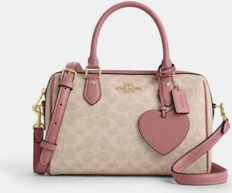 Coach Rowan Satchel Aus Signature-Canvas Mit Herzanh&auml;nger