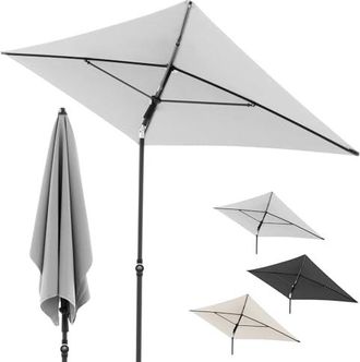 Doppler Sonnenschirm für den Garten Rethink 180x120cm in Hellgrau - Rechteckiger Sonnenschirm für Balkon & Terrasse - Nachhaltiger Schirm - Kippbarer Balkonso