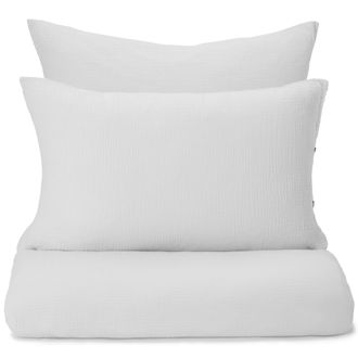 Urbanara Musselin-Bettwäsche Trofa 200x200 cm + 2X 80x80 cm I 100% Baumwolle 3-TLG. Set Made in Portugal I Kuschelig Weich Atmungsaktiv Oeko Tex Standard 100 P