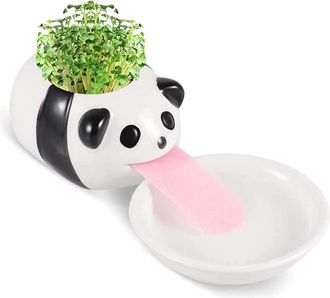Smart life peropon Trinken Tier übertopf süß Tier Zunge blumentopf Keramik Selbst gießen viecher Keramik - kreaturen (Panda)