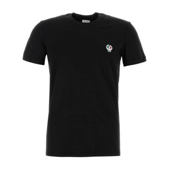 Dolce & Gabbana Homme, Tops, Noir, Taille: 2XL T-shirt en coton