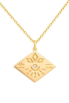 Cai Halskette 925 Sterling Silber Topas Tattoo Motiv Raute