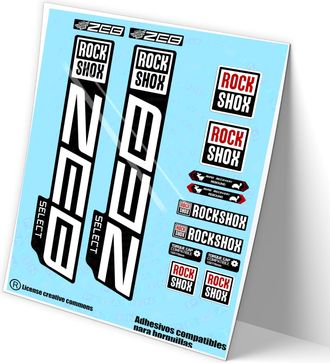 Generico Ref: VP447 Aufkleber, kompatibel mit Rock-Shox ZEB SELECT 2021, 2025 MTB, Sticker, Aufkleber, Aufkleber für Mountainbikes, Weiß