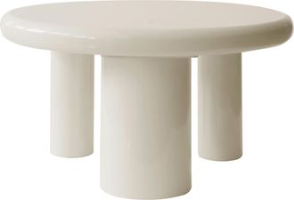 Oviala Couchtisch, rund, 100 cm, MDF, lackiert, Wei&szlig;