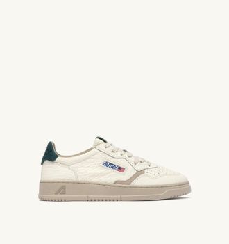 Autry BASKETS MEDALIST LOW EN CUIR FEATHER GRAY ET DARK SEA
