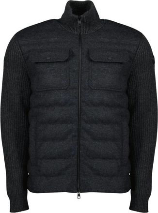 Moncler Homme, Vestes, Gris, Taille: XL Cardigan matelass&eacute; zipp&eacute;