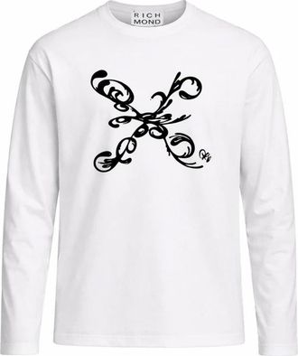 John Richmond Homme, Tops, Blanc, Taille: L Fioriino Long Sleeve Top