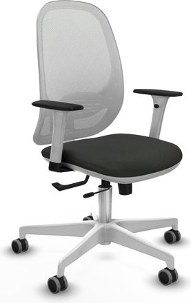 Piqueras y Crespo Schwarzer B&uuml;rostuhl mit 1D-Armlehnen, h&ouml;henverstellbare Lendenwirbelst&uuml;tze, ausgestattet mit Syncro/Traslack und Schneideschaum, mit Rollen von 65 mm,