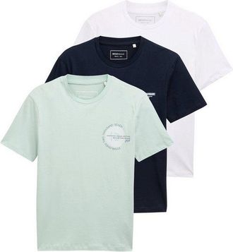 Tom Tailor T-Shirt (Packung, 3-tlg., 3-er) mit großem Druck