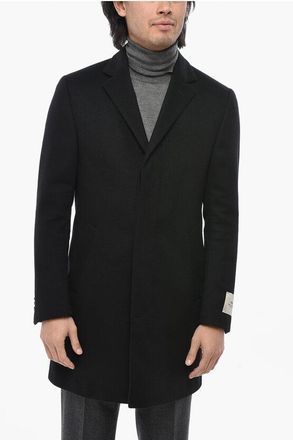 Corneliani CC COLLECTION Virgin Wool Coat with Hidden Buttoning size 48