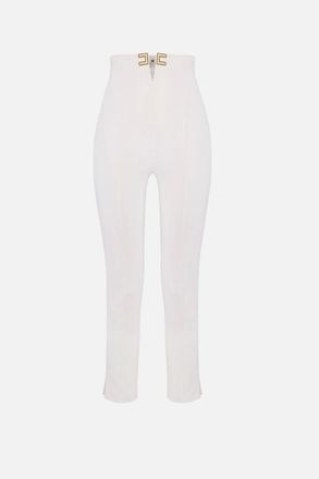 Elisabetta Franchi Femme, Pantalons, Blanc, Taille: 40 FR Cropped Pantalons