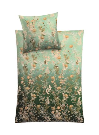 Kleine Wolke Bettw&auml;sche Satin, Zahra Pistaziengr&uuml;n, 1-155x220 /1-80x 80