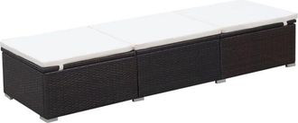 vidaXL Sonnenliege mit Auflage Poly Rattan Braun - Vidaxl