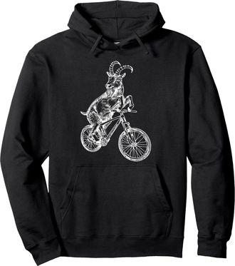Seembo Cooles Fahrrad mit Ziegenfahrrad, lustiges Mountain-Tierreiten Pullover Hoodie