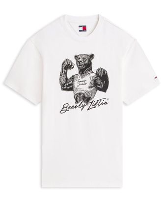 Tommy Hilfiger T-Shirt mit B&auml;ren-Print aus Baumwolle in